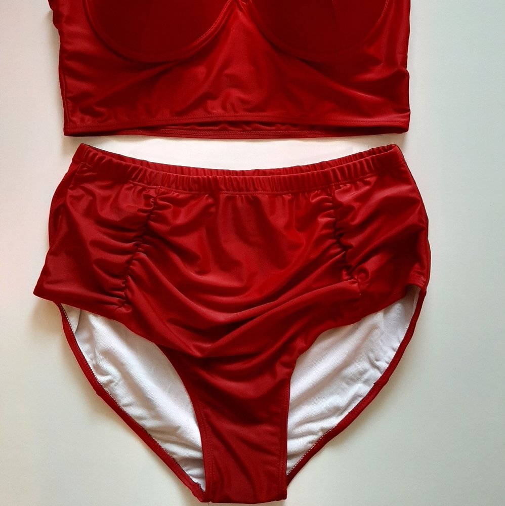 Sexy Plus Size High Waist Bikini Swimsuit Sz 14 18 Gem